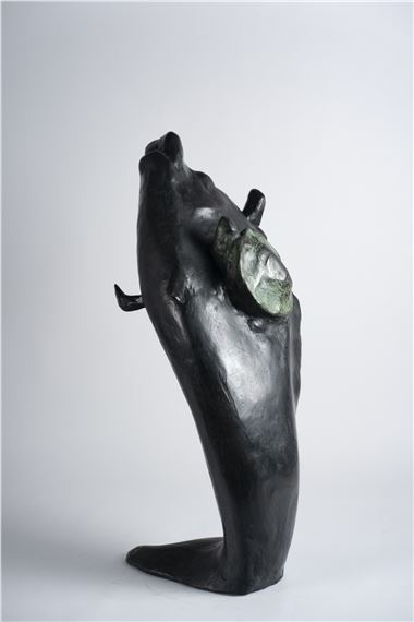 Sadiq Rabee | a large bronze model of a leaping fish and terrapin ...