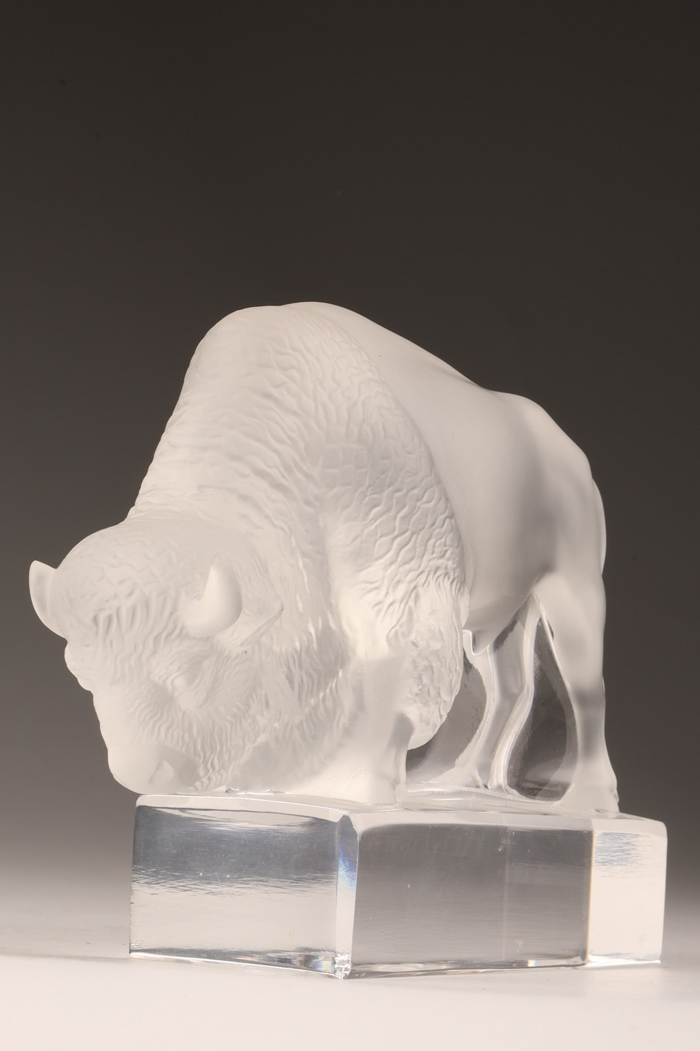 René Lalique | Glass Sculpture Paperweight Bison Lalique France | MutualArt