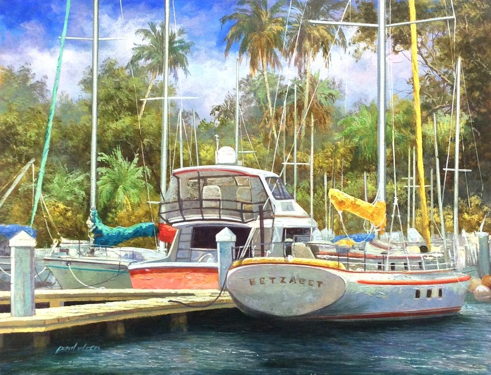 Paul Wren | Original Paul Wren Marina III Painting 20 x 16 inches ...
