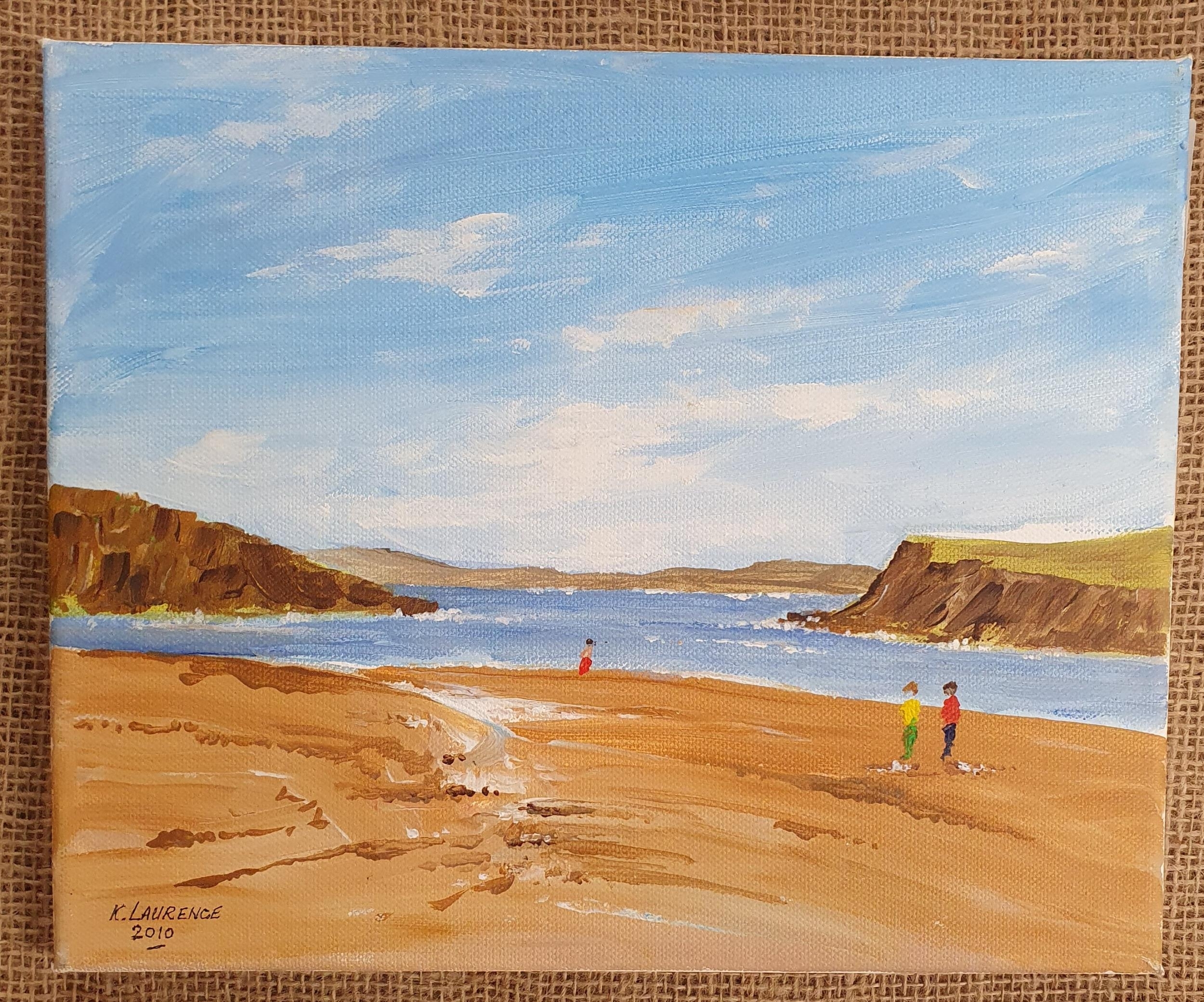 Laurence Koe | K Laurence. of children on a beach | MutualArt