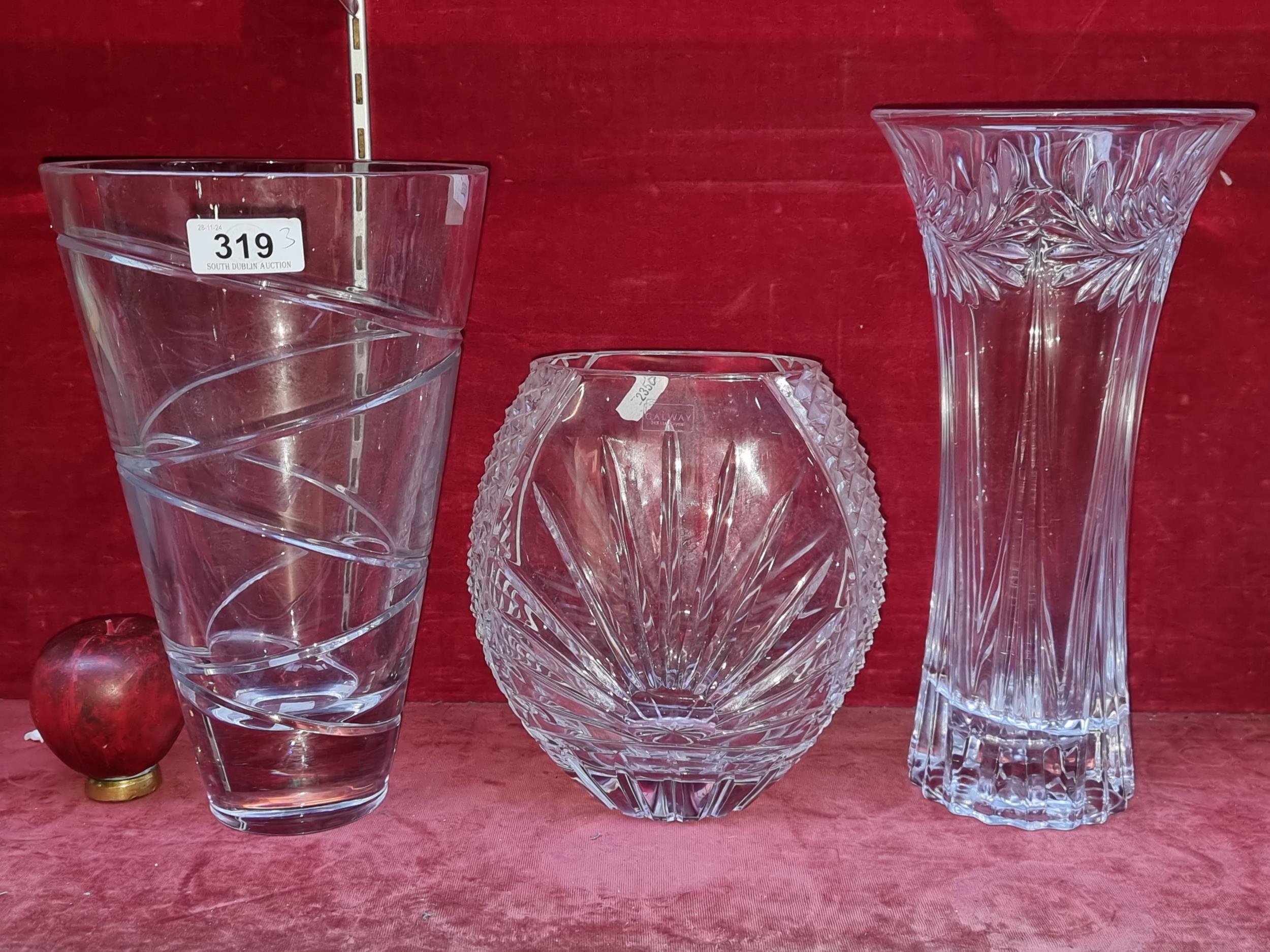 Jasper Conran | Three large cut crystal vases including a Jasper Conran ...