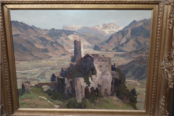 Erich Mercker | Erich Mercker (1891-1973) View of a castle ruin | MutualArt