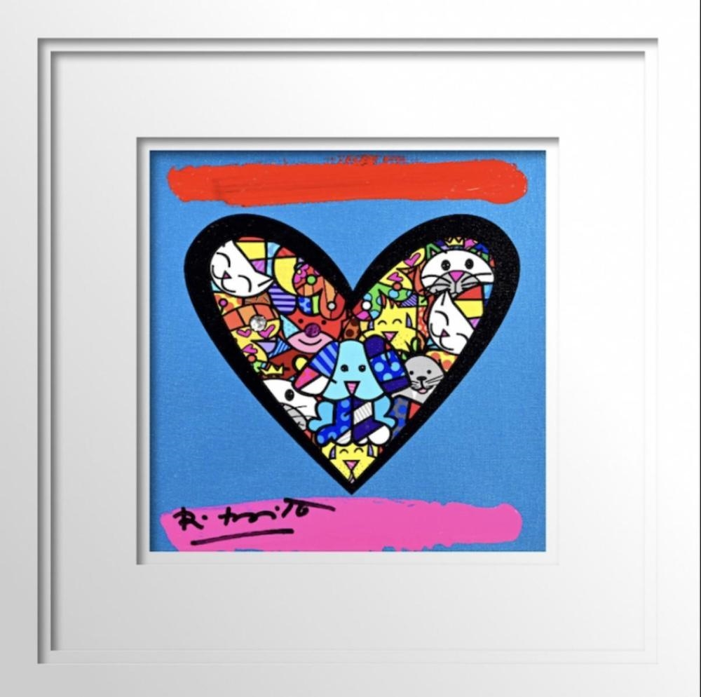 Romero Britto | Romero Britto - Mixed Media I Love the Animals | MutualArt