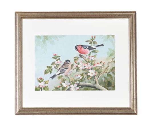 Basil Ede | BULLFINCHES IN BLOSSOM (1957) | MutualArt