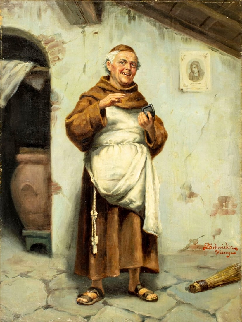 Amelio Schwicker | Monk with Pinch of Snuff | MutualArt