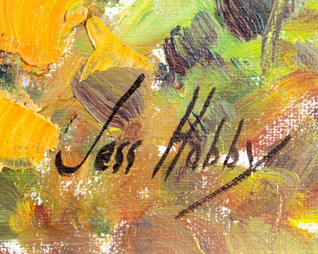 Jess Hobby | Portrait of Man with Flower Basket | MutualArt
