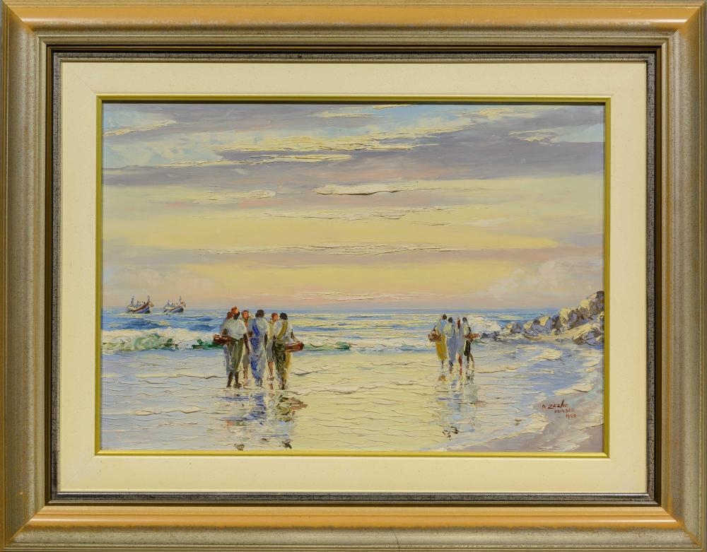 Adelio Zagni Zeelie | Beach Scene with Figures | MutualArt