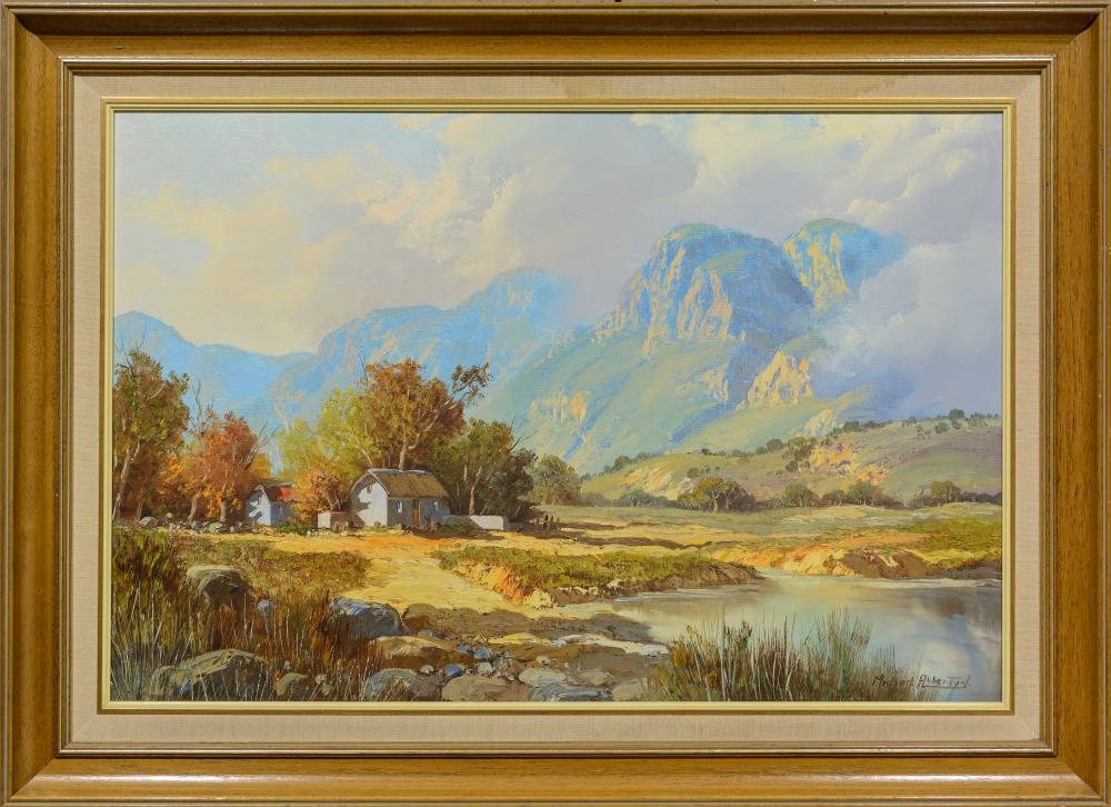 Michael Albertyn | Mountain Landscape with Cape Cottage | MutualArt