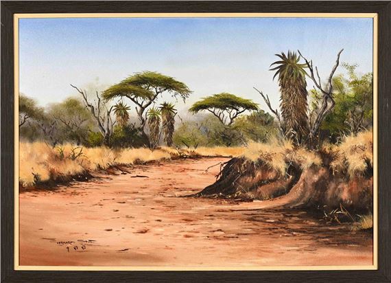 Gerhard Smit | Dry Riverbed with Aloes | MutualArt