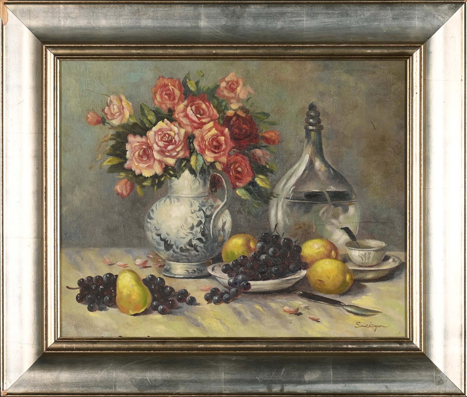 Ernst Kinger | Still Life with Roses | MutualArt