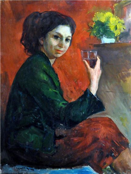 Rubens Capaldo | La modella olio su tela (1951) | MutualArt