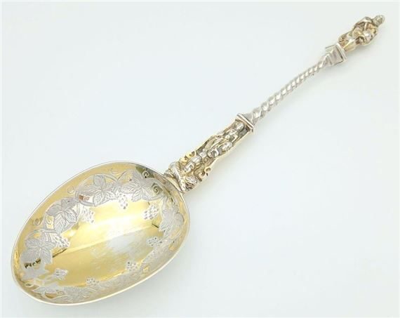 Frederick Elkington | Large Victorian anointing style SILVER SPOON ...