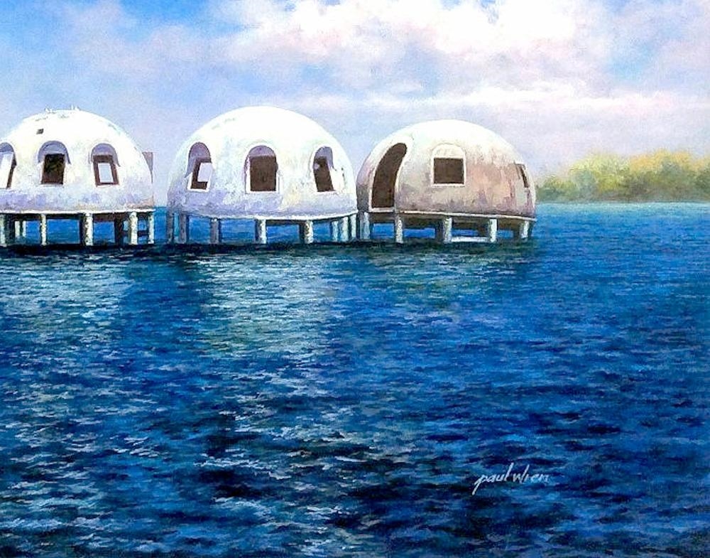 Paul Wren | Original Paul Wren Dome Homes Painting 36 x 24 Inches ...