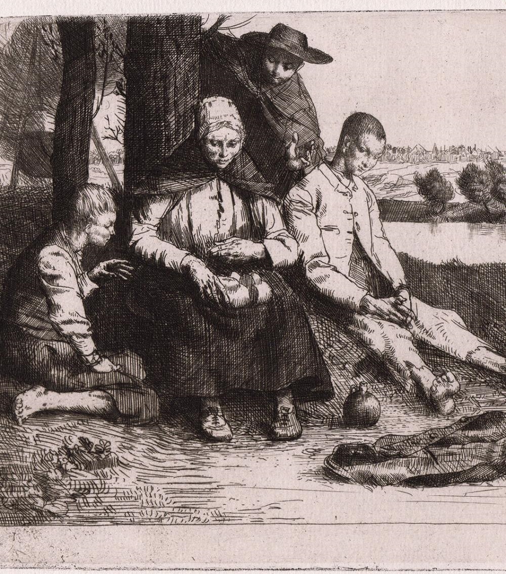 William Strang | William Strang Mealtime 1884 Etching | MutualArt