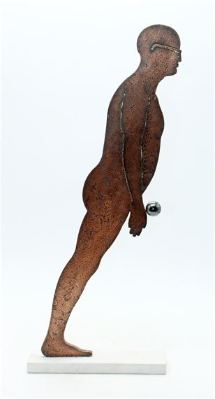 Uwe Pfaff | LEANING MAN WITH GLASSES (2024) | MutualArt