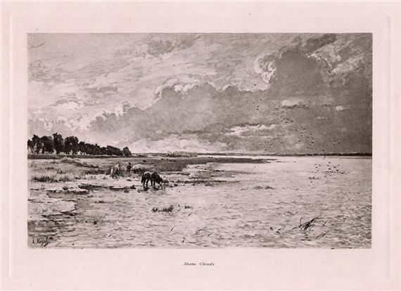 Alexandre Nozal | Alexander Nozal 1891 print Storm-Clouds signed (1891 ...