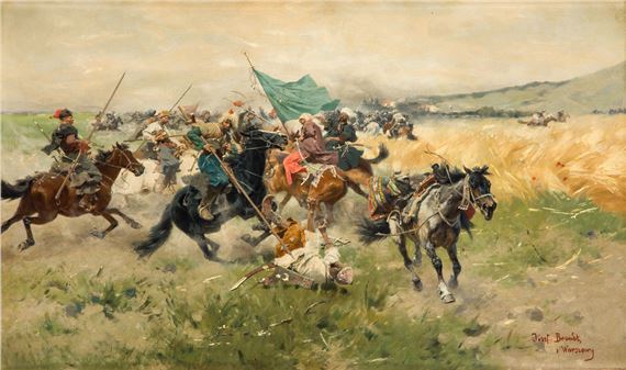 Józef Brandt | Battle of the Cossacks with the Tatars under Bałta (1896 ...