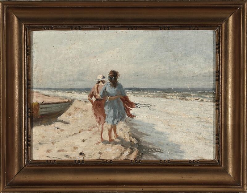 Mark Osman Curtis | Two friends strolling along the beach (1879 ...