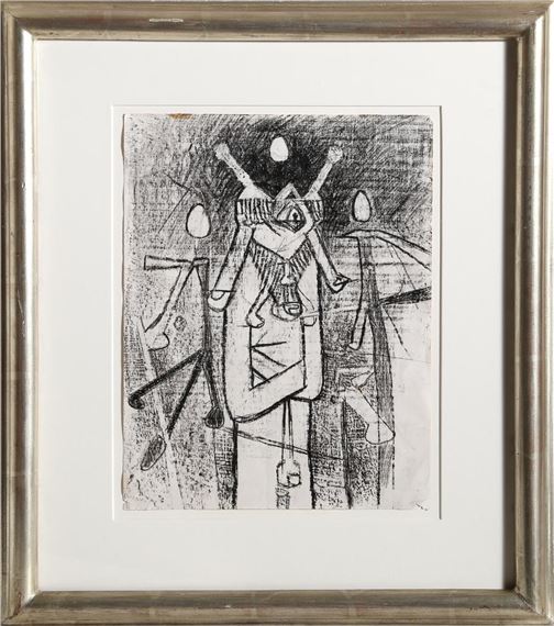 Roberto Matta | SURREALIST FIGURE IN SPACE-SCAPE (Circa 1950) | MutualArt