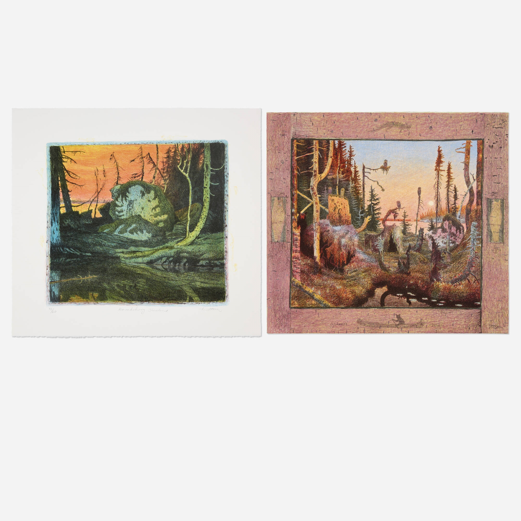 Tom Uttech | Kasakawog Shoreline; Adidamoo Minis (two works) (2005 ...