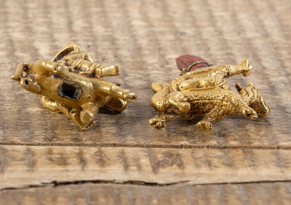 Tibetan School, 19th Century | TWO GILT-BRONZE MINIATURE RIDING FIGURES ...