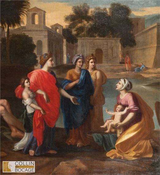Nicolas Poussin | The figure of the river god and the woman holding ...