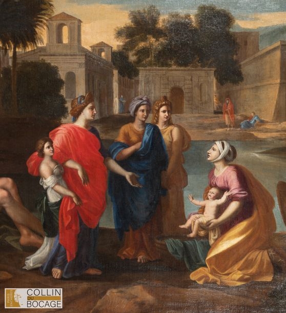 Nicolas Poussin | The figure of the river god and the woman holding ...