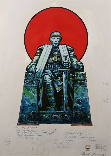 Phillippe Druillet | Logo study for the Charlemagne series Felt pen (94 ...