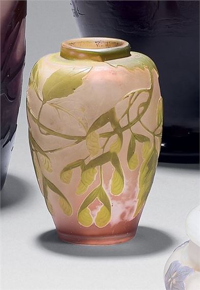 Emile Gallé | Small conical vase with swollen shoulder and small ...