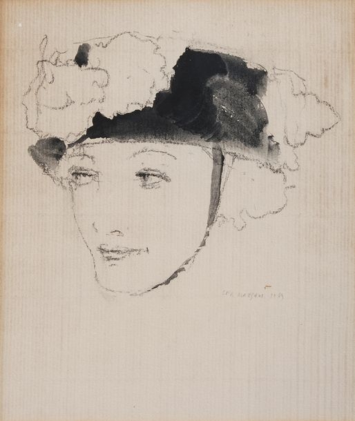 Lluís Marsans | Portrait of a Woman with a Hat (1979) | MutualArt