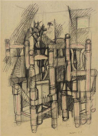 Claudio Cintoli | Still Life with Chairs (1955) | MutualArt