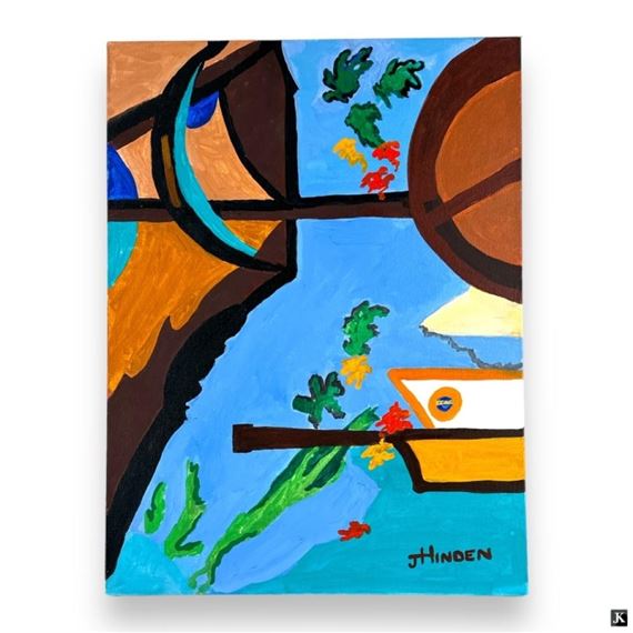 J. Hinden | J Hinden Abstract Oil Painting On Canvas | MutualArt