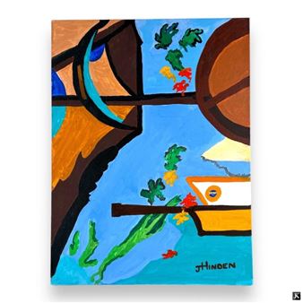 J. Hinden | J Hinden Abstract Oil Painting On Canvas | MutualArt