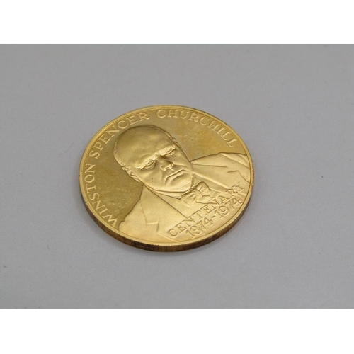 Sir Winston Churchill | 22ct GOLD WINSTON CHURCHILL CENTENARY 1874-1974 ...