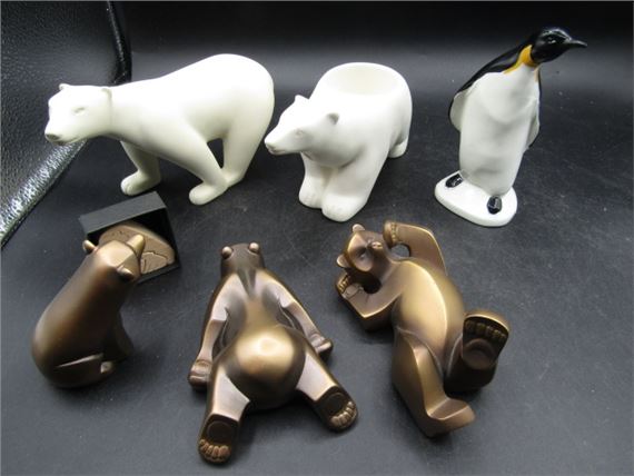Poole Pottery | Polar bear figurines and Poole pottery penguin (damage ...