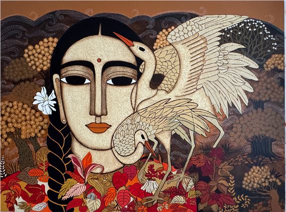 Mamata Shingade | Lady with swans | MutualArt