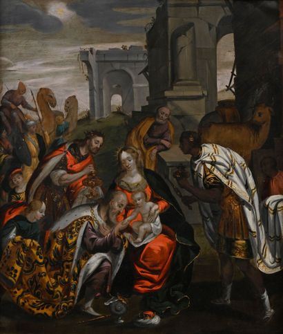 Flemish School 17th Century | 17th century FLEMISH school Adoration of the Magi Copper 48 x 42 ...