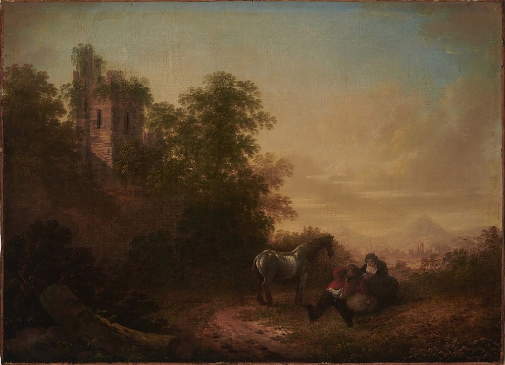 James Coy | A RUINED LANDSCAPE WITH HORSE AND TRAVELLERS (1776) | MutualArt