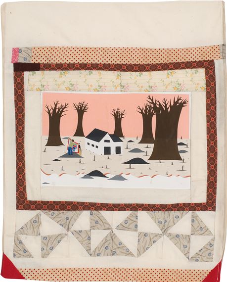 Clare Rojas | Untitled (Boy with Quilt at Home in the Woods) | MutualArt