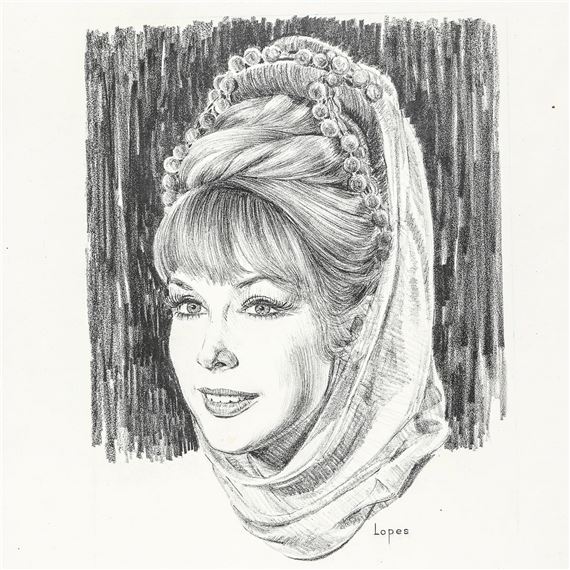 John Lopes | “Barbara Eden” Original Drawing | MutualArt