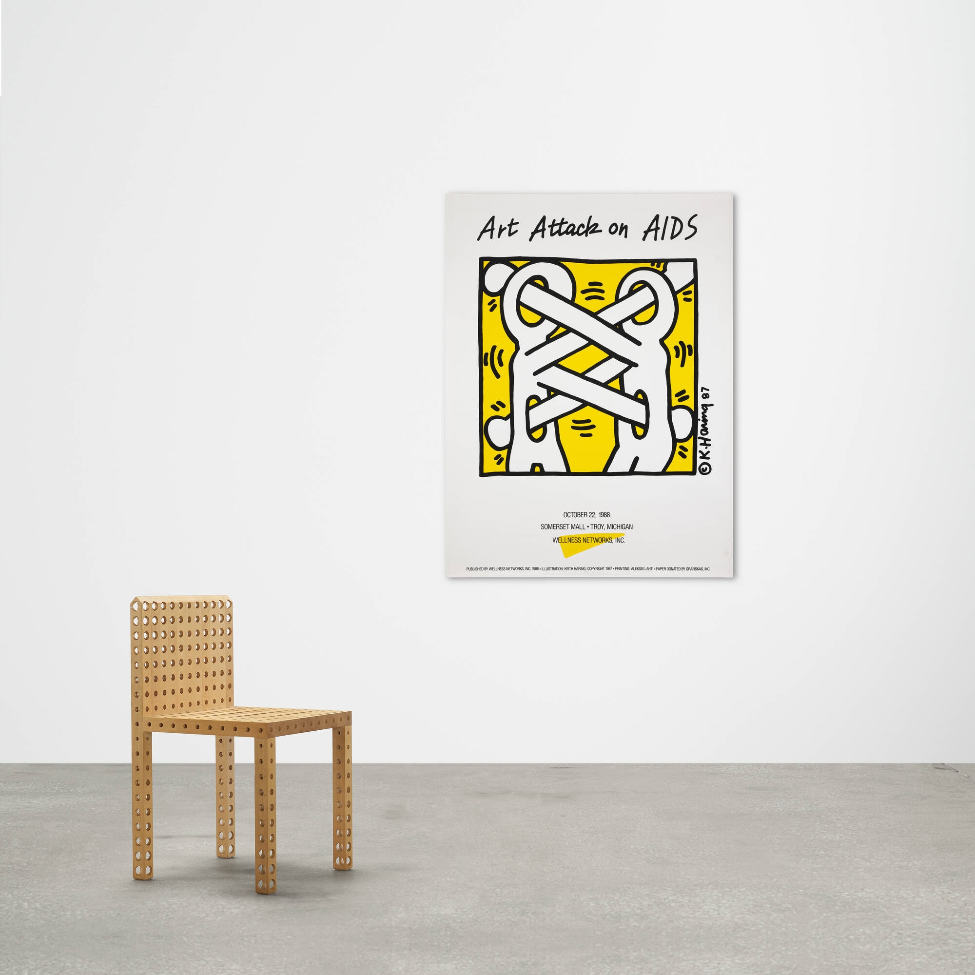 Keith Haring | Art Attack on Aids poster (1988) | MutualArt
