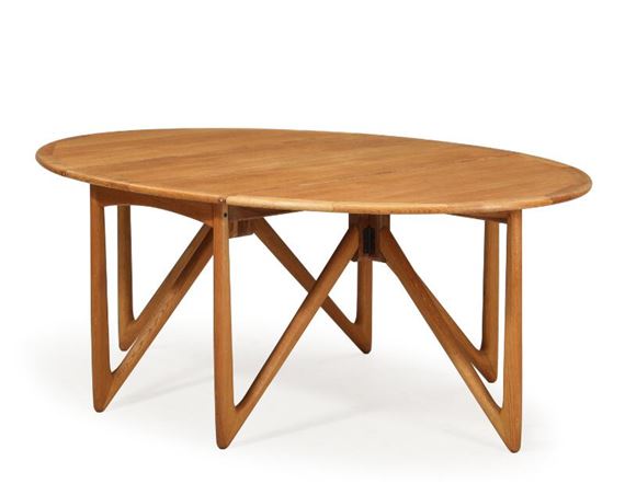 Niels Koefoed | Elliptical gate-leg dining table of oak with top and ...
