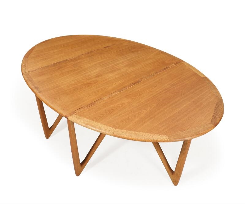 Niels Koefoed | Elliptical gate-leg dining table of oak with top and ...