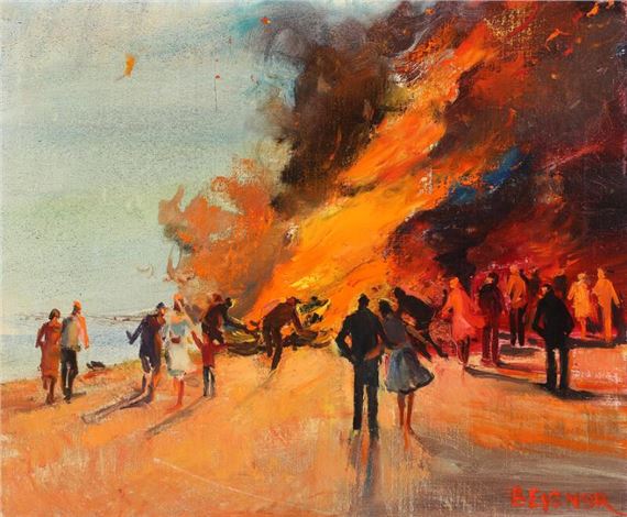 Ib Eisner | Baal på stranden | MutualArt