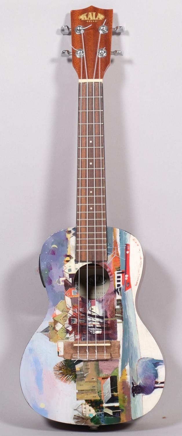 Louis Turpin | a hand painted yukelele of winter scene at Rye Harbour ...