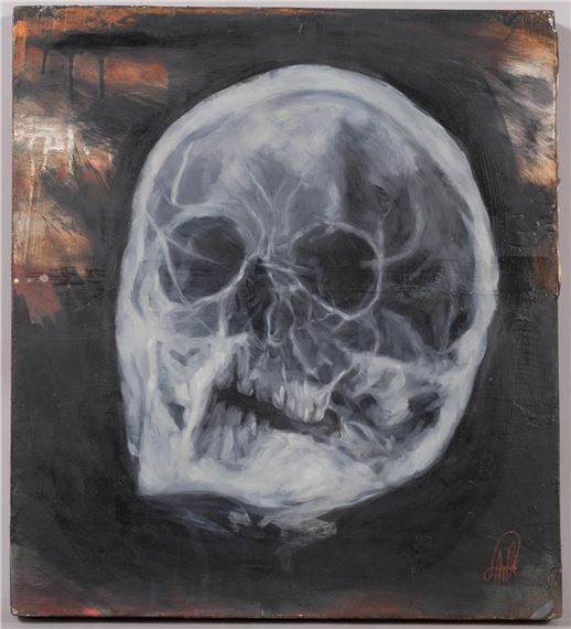 Robert Sample | contemporary painting of skull x-ray | MutualArt