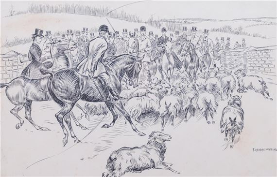 Frederic Whiting | The Cottesmore Hunt – A flock of sheep interrupt the ...