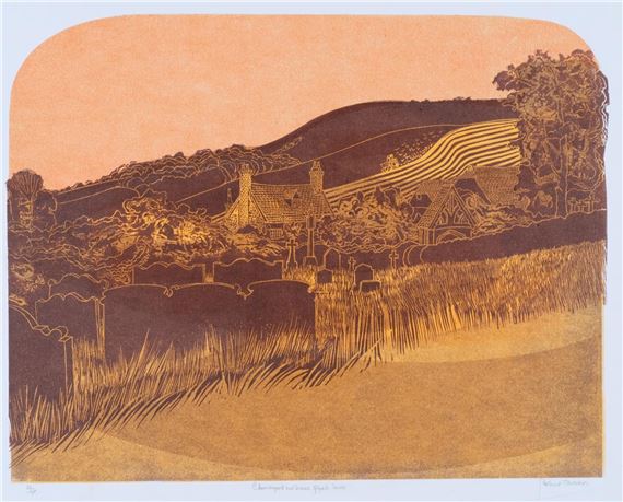 Robert Tavener | churchyard and downs at Glynde | MutualArt