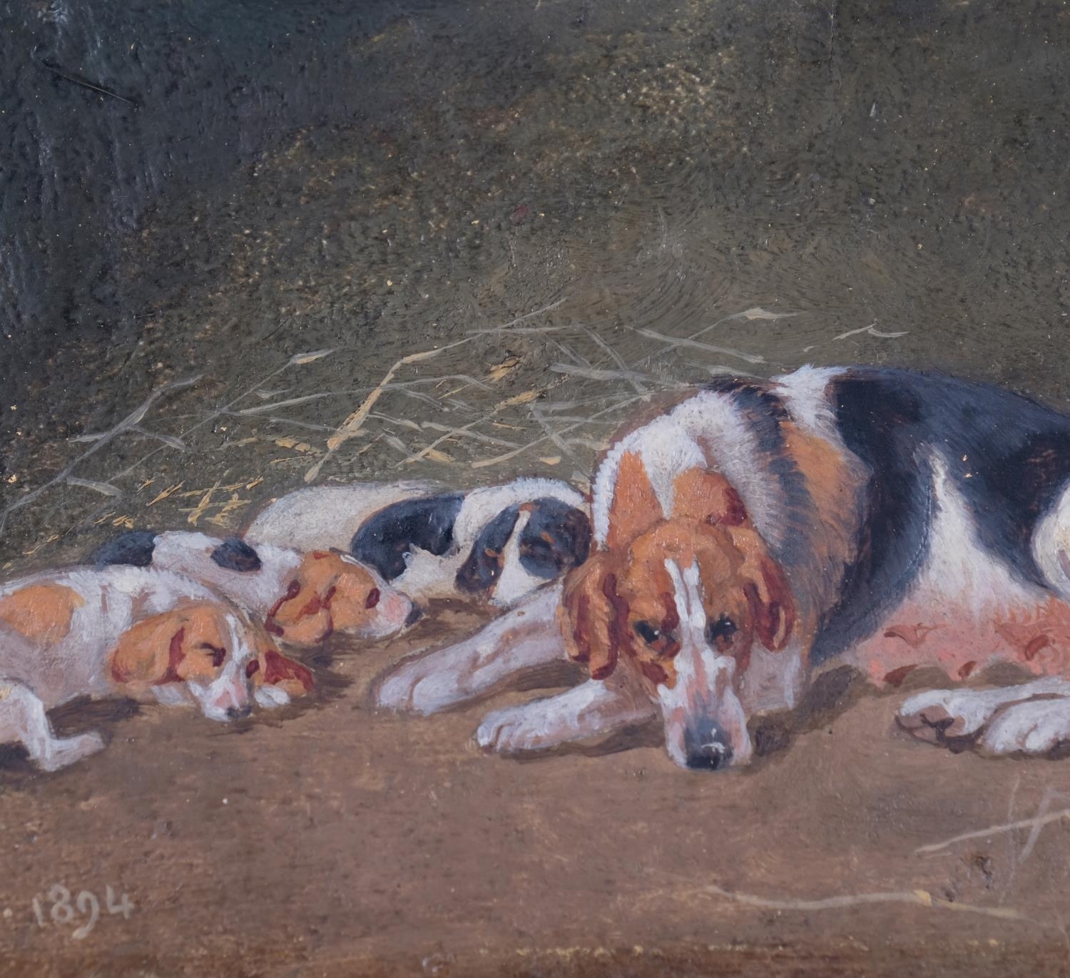 Sylvester Martin | English Setter with puppies (1894) | MutualArt