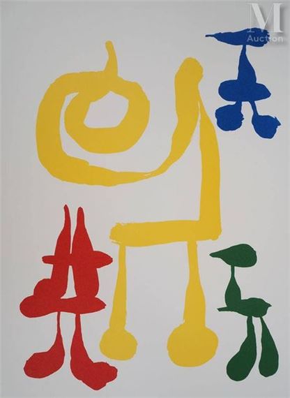 Joan Miró | A surrealist mother and children Color lithograph after an ...